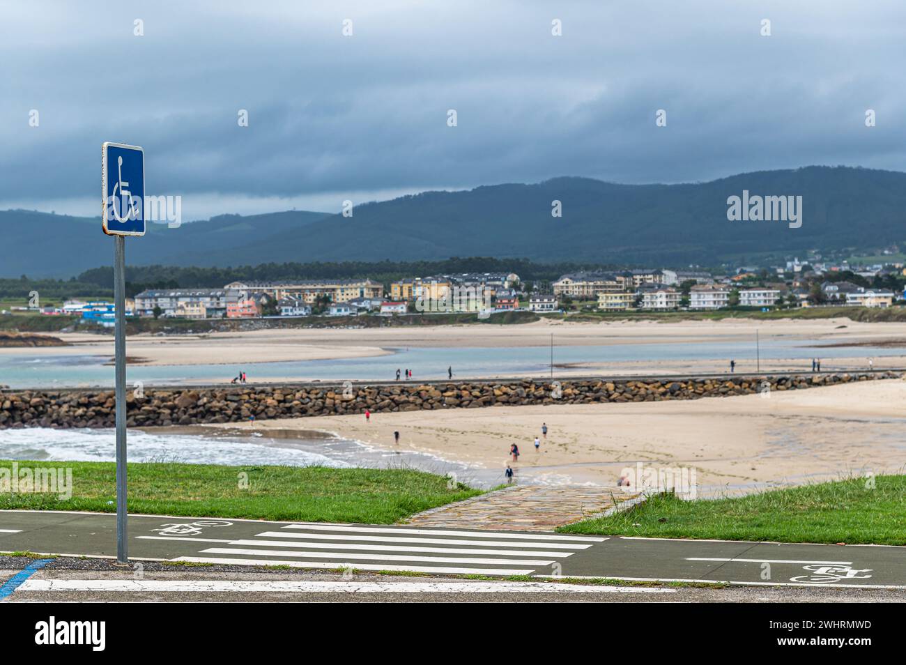 FOZ, SPAIN - AUGUST 27, 2022: View of the A Rapadoira beach in the town of Foz, province of Lugo ...