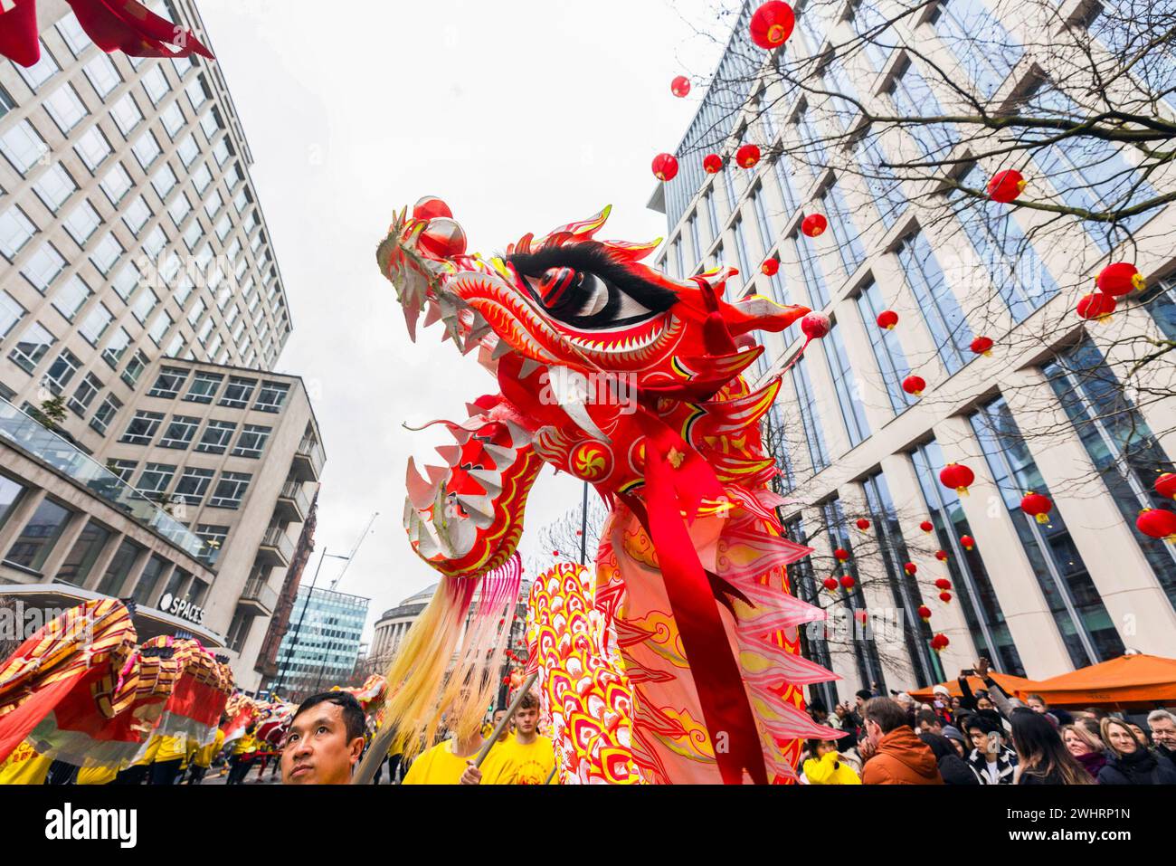 EDITORIAL USE ONLY Performers take part in the Dragon Parade as part of ...