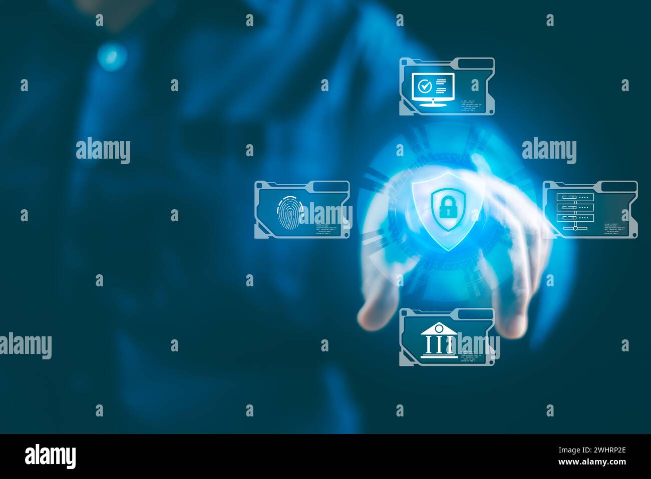 Shield icon protecting lock hi-res stock photography and images - Alamy