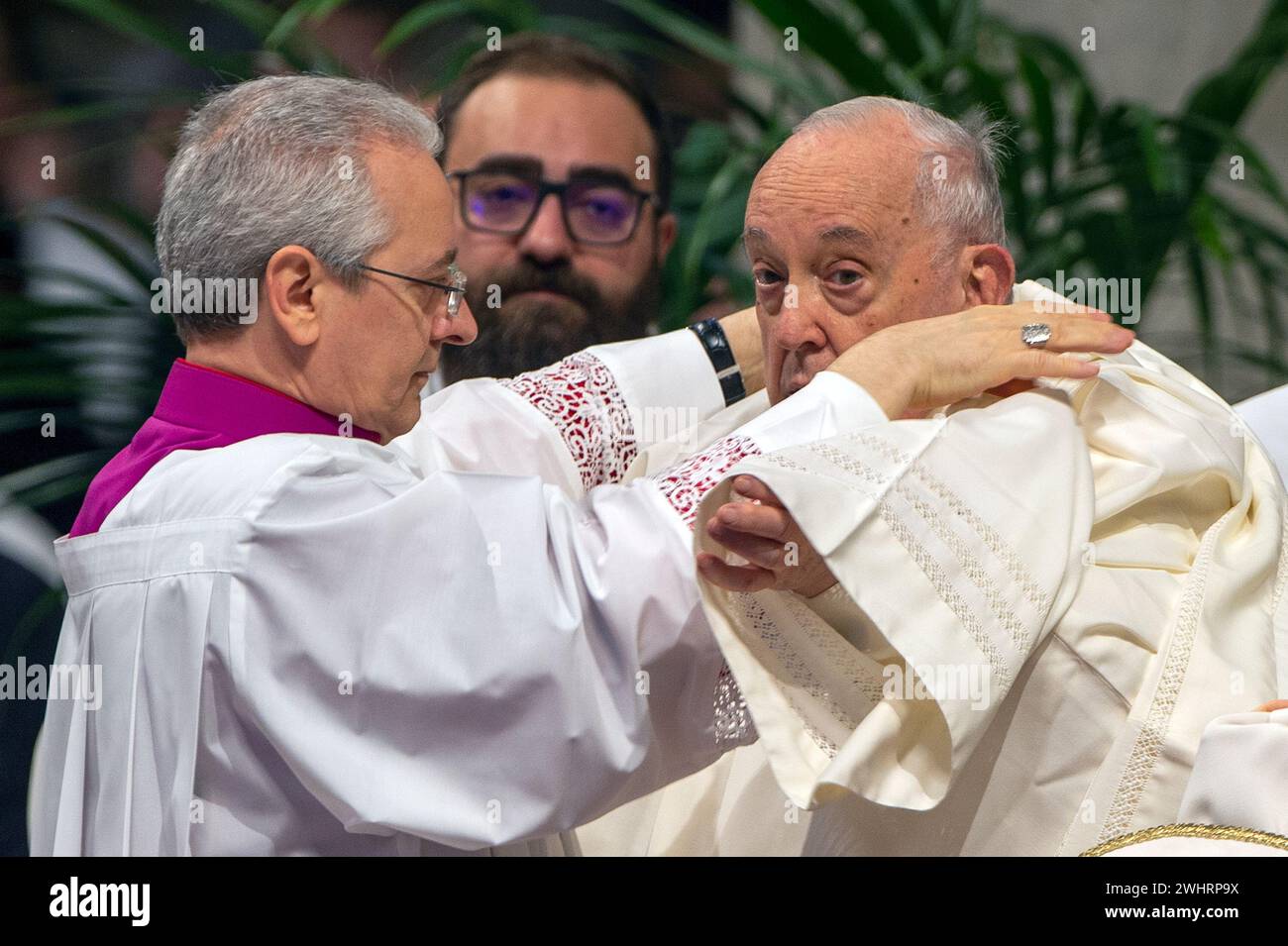 Italy, Rome, Vatican, 2024/2/11.Pope Francis celebrates a Holy Mass for ...