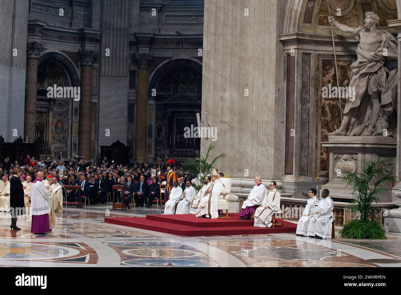 Italy, Rome, Vatican, 2024/2/11.Pope Francis celebrates a Holy Mass for ...
