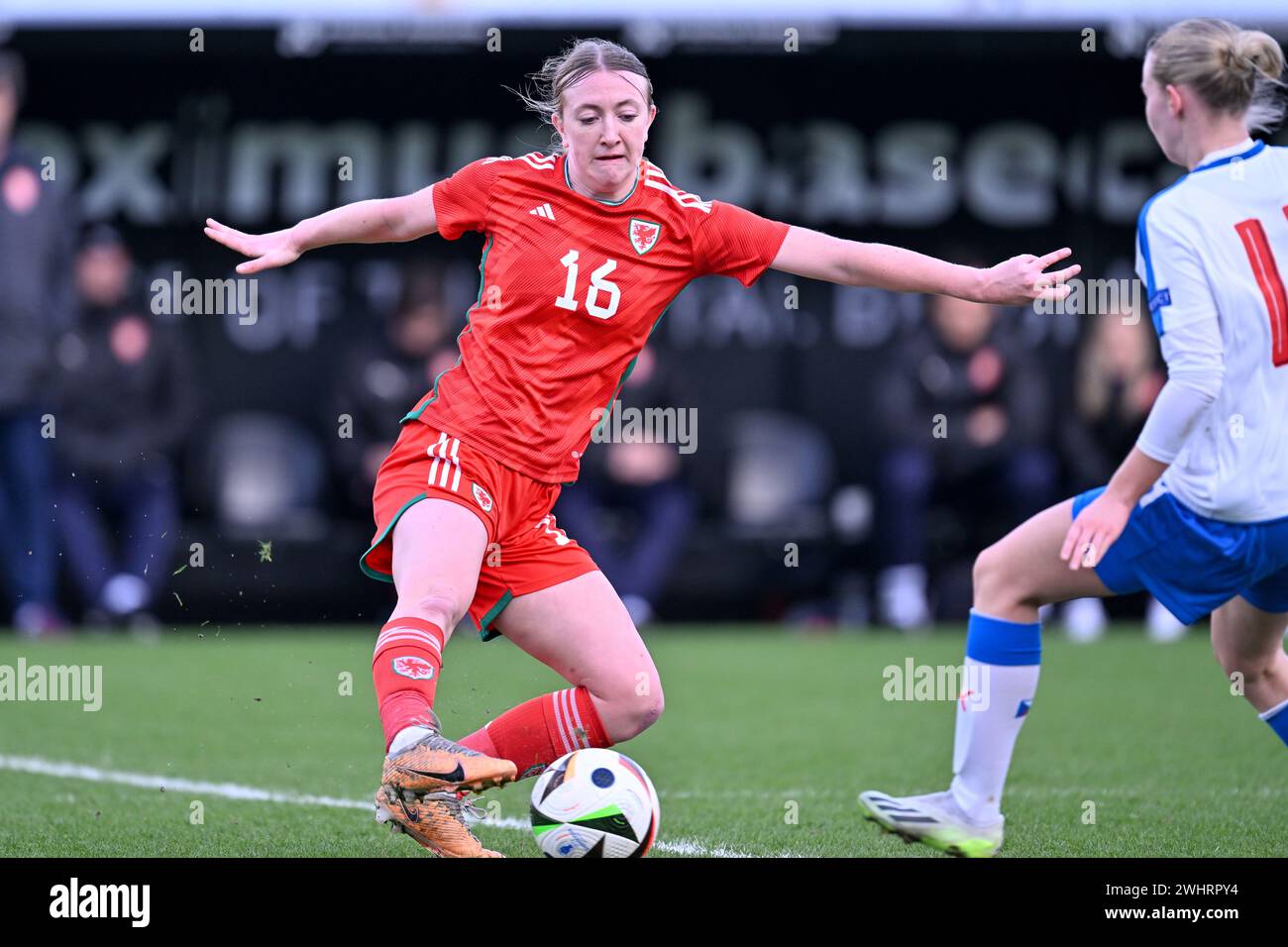 Cadi Rodgers (16) of Wales pictured during a friendly soccer game ...
