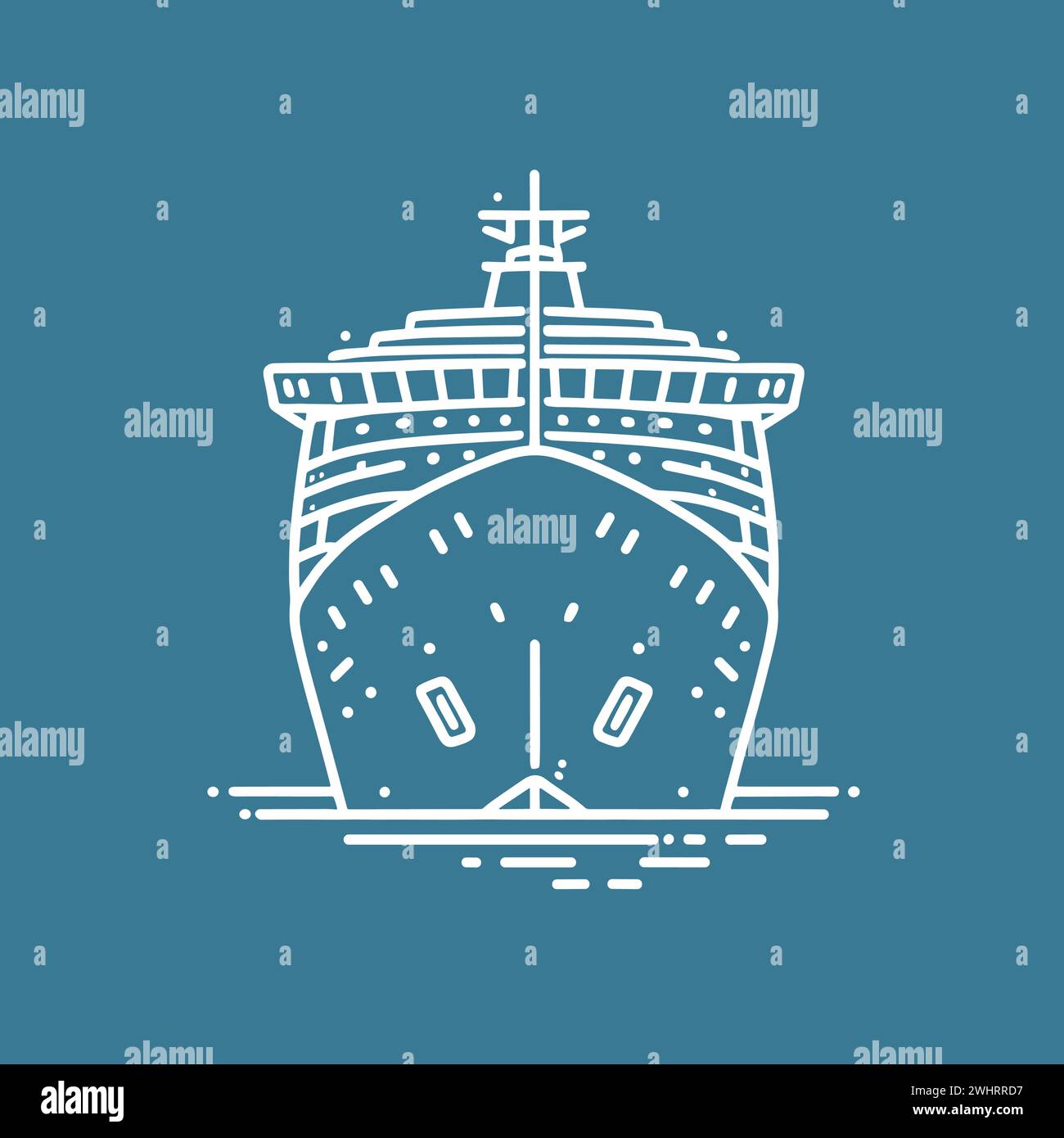 Simplified Front View Cruise Ship Vector Graphic Stock Vector Image ...
