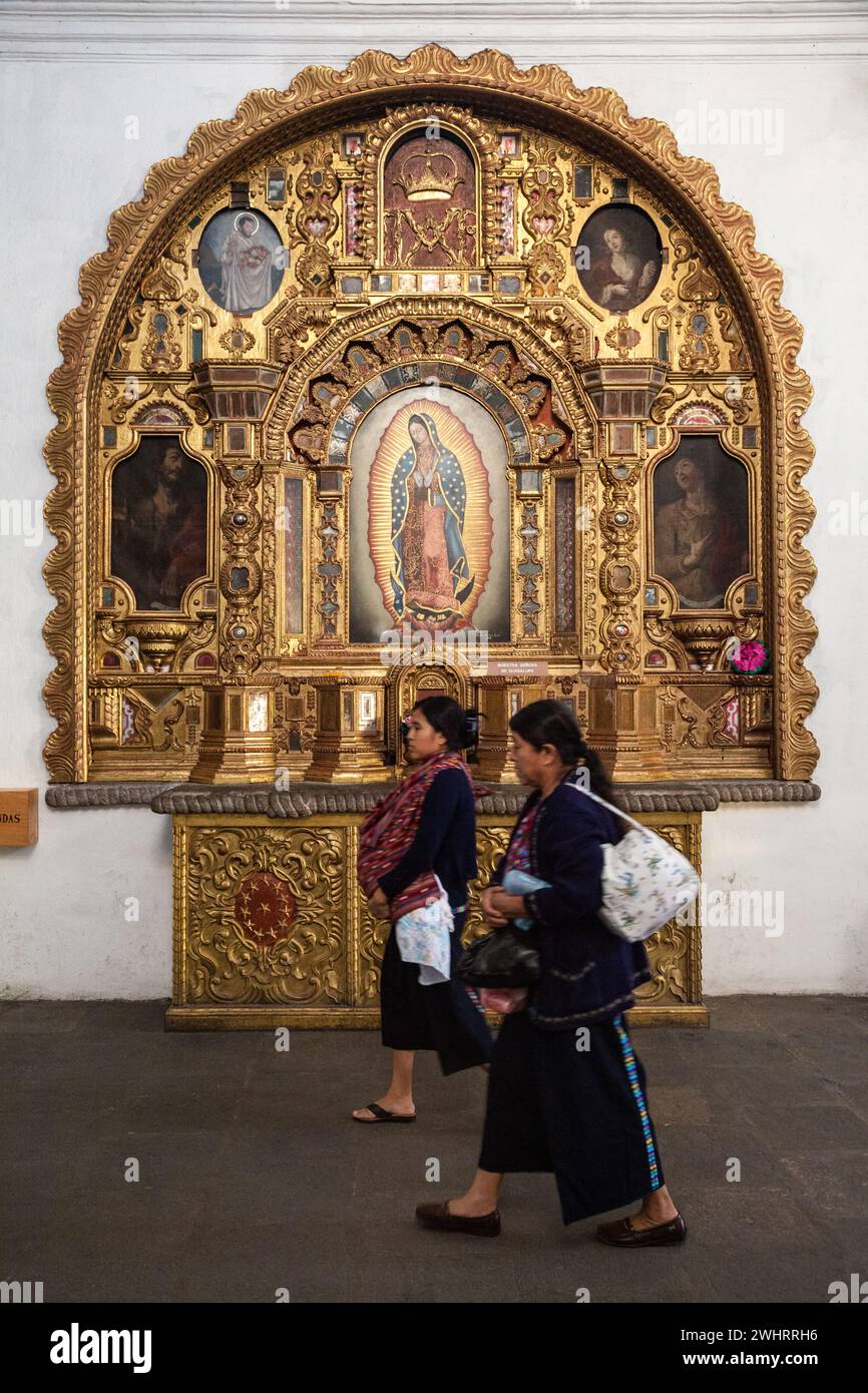 Antigua, Guatemala. Maya Women Walk Past Shrine to Our Lady of ...