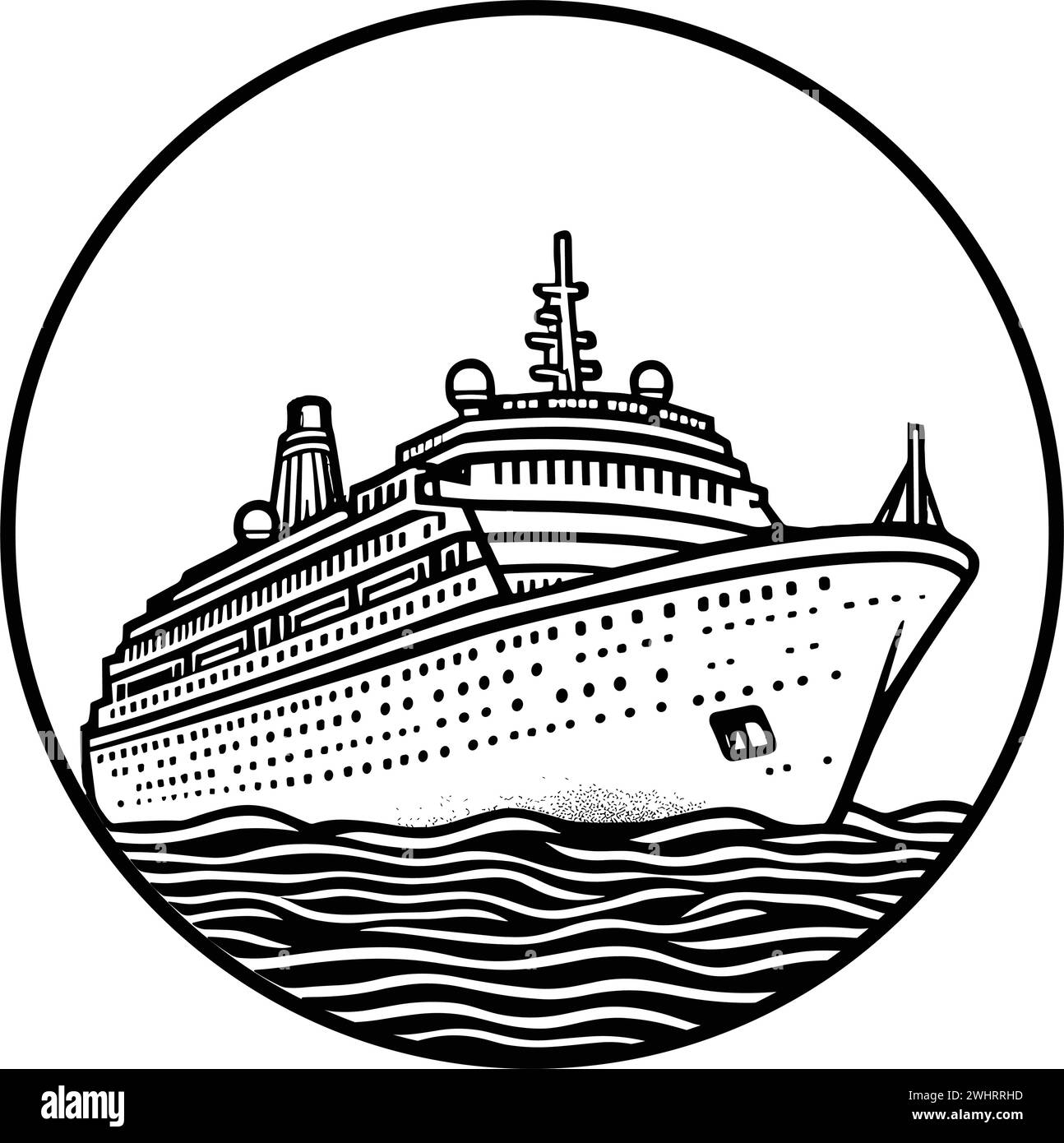 Classic Cruise Ship Vector in Maritime Style Stock Vector Image & Art ...