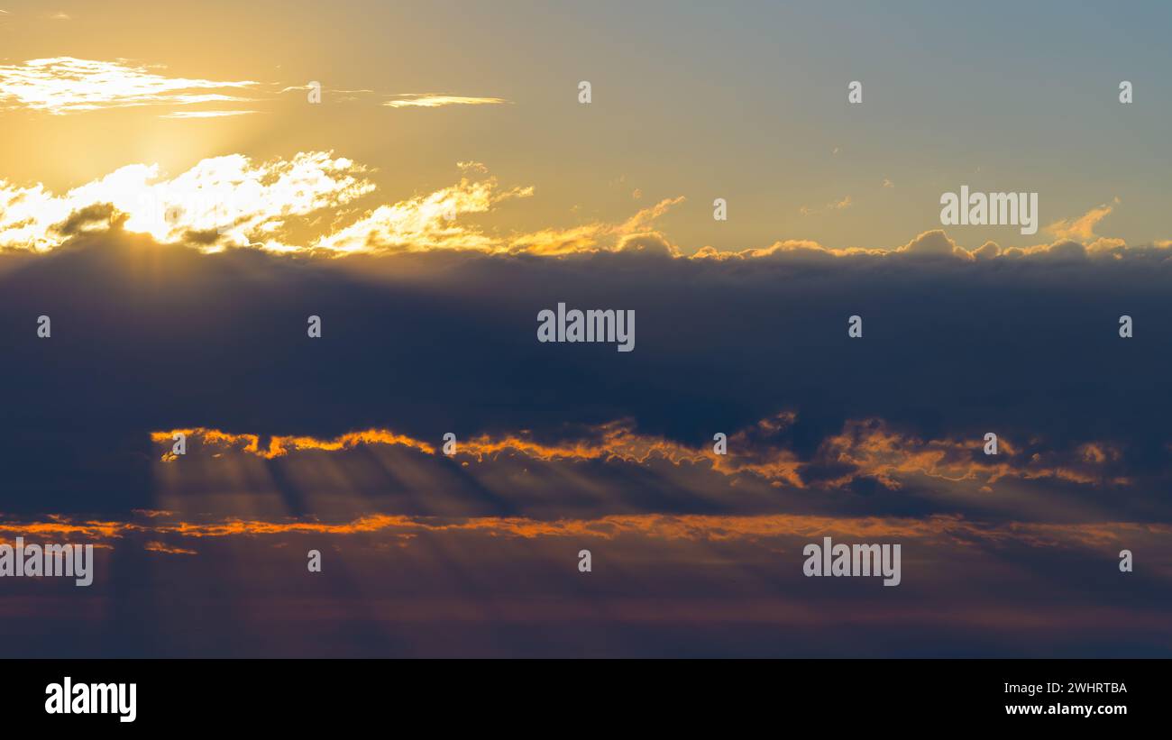 Beautilful nature sky with clouds. Morning dawn scene. Design element ...