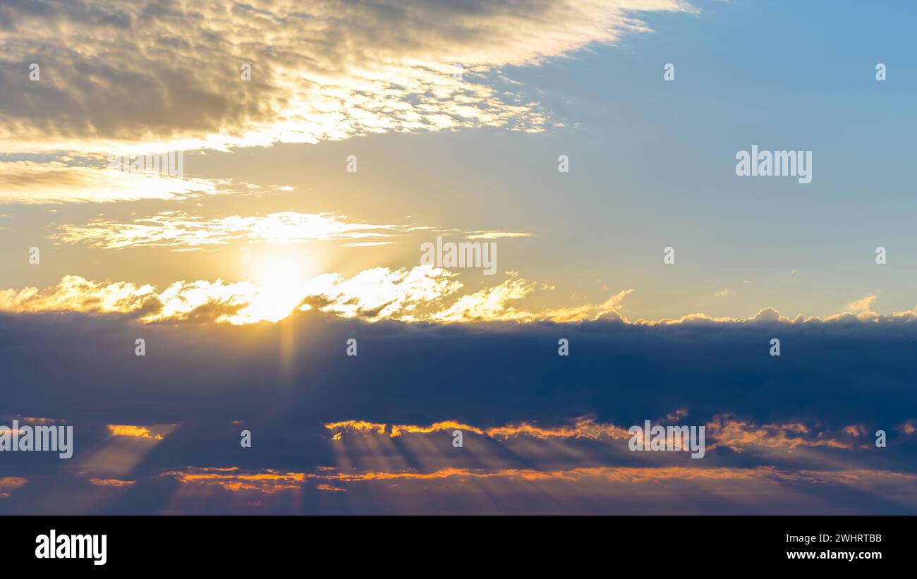 Beautilful nature sky with clouds. Morning dawn scene. Design element ...