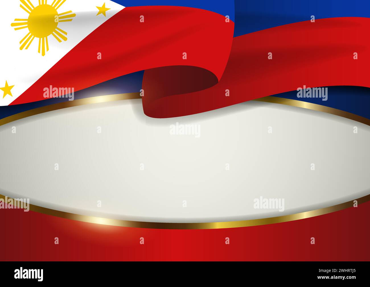 Philippines insignia with decorative golden frame, Independence ...