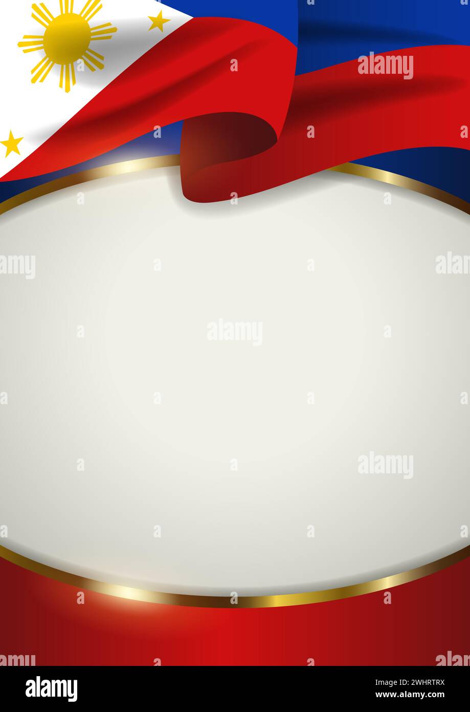Philippines insignia with decorative golden frame, Independence ...