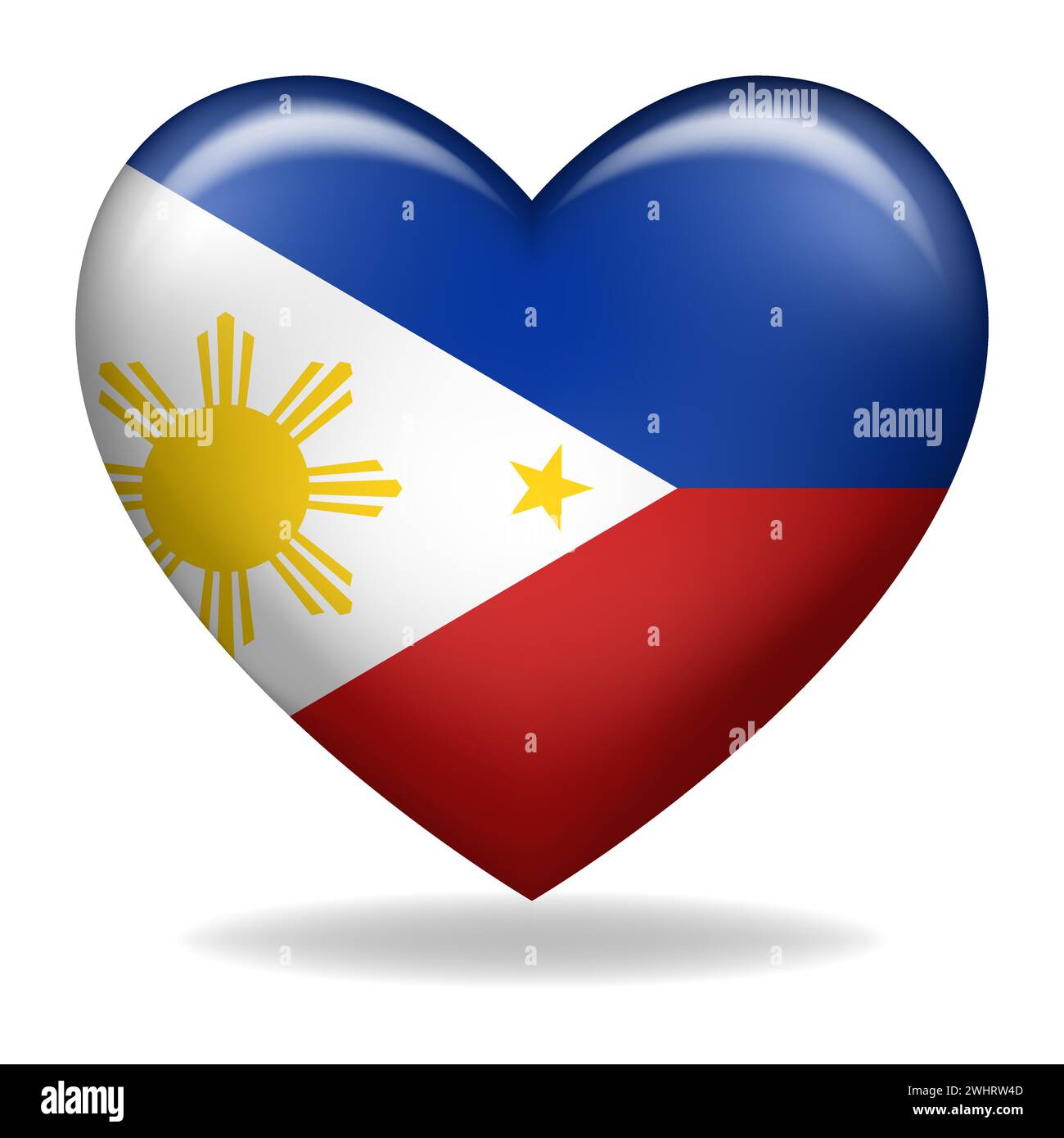 Philippines insignia in the shape of a heart, isolated on white, vector ...