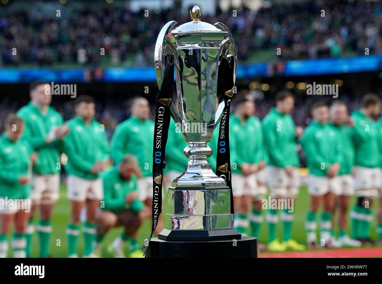 The Guinness Six Nations trophy on display before the Guinness Six ...