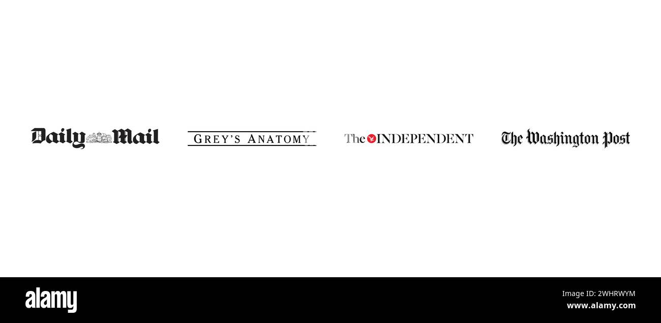 Daily Mail Greys Anatomy The Independent Washington Post Vector Illustration Editorial Logo
