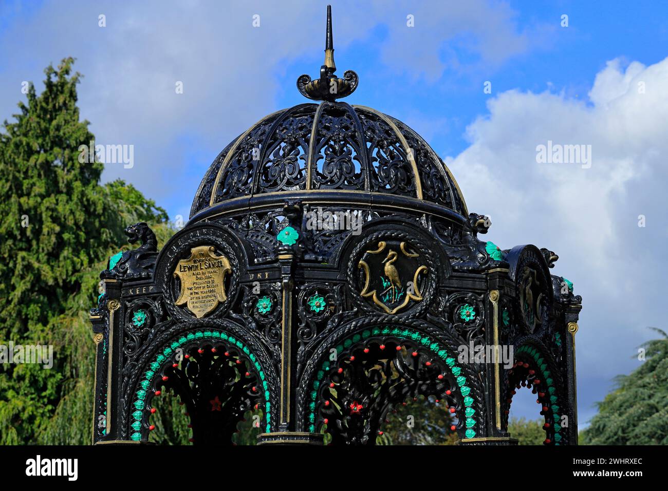 Wrought Iron drinking fountain, Victoria Park, Cardiff, South Wales ...