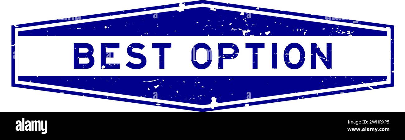 Grunge blue best option word hexagon rubber seal stamp on white background Stock Vector Image ...