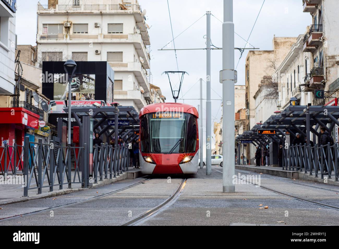 Tram passing in Setif city center. Public transport Stock Photo - Alamy