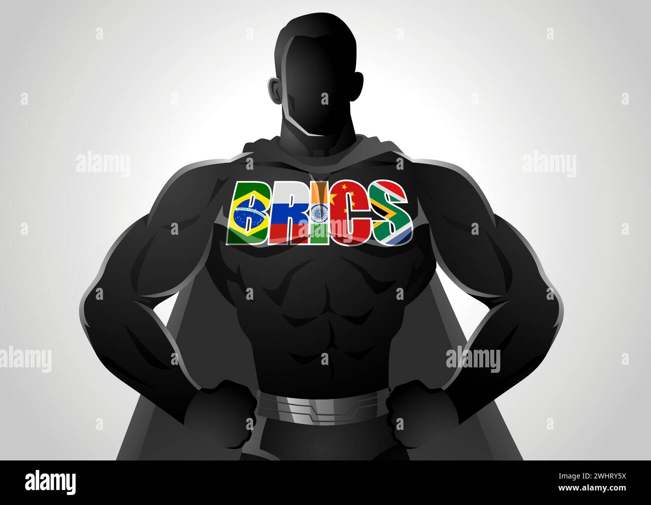 Silhouette vector illustration of a superhero posing with hands on hips ...