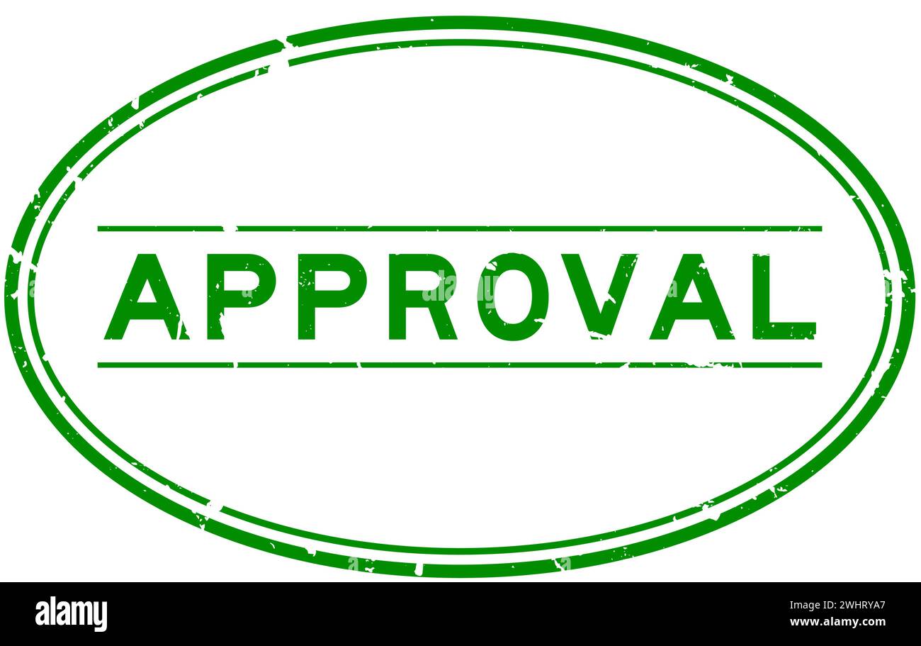 Grunge green approval word oval rubber seal stamp on white background Stock Vector Image & Art ...