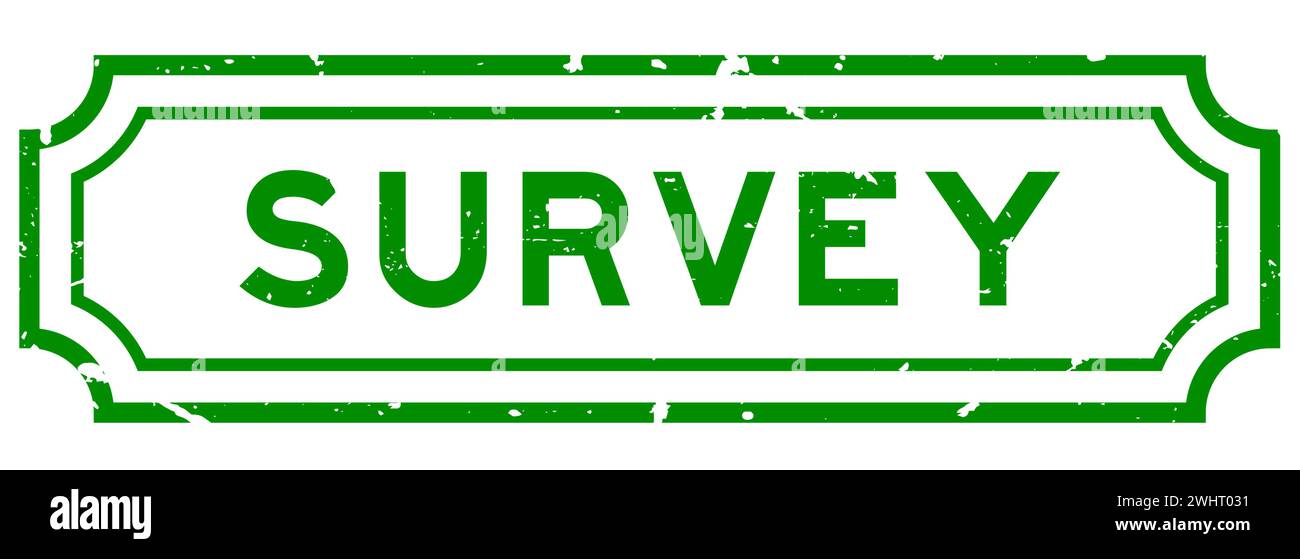 Grunge green survey word rubber seal stamp on white background Stock ...