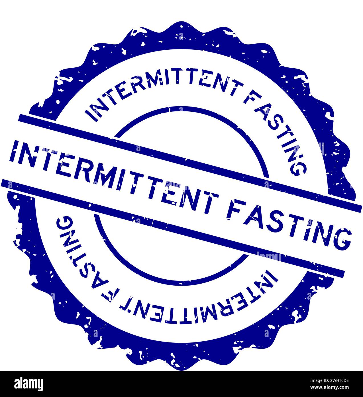 Grunge blue intermittent fasting word round rubber seal stamp on white background Stock Vector ...