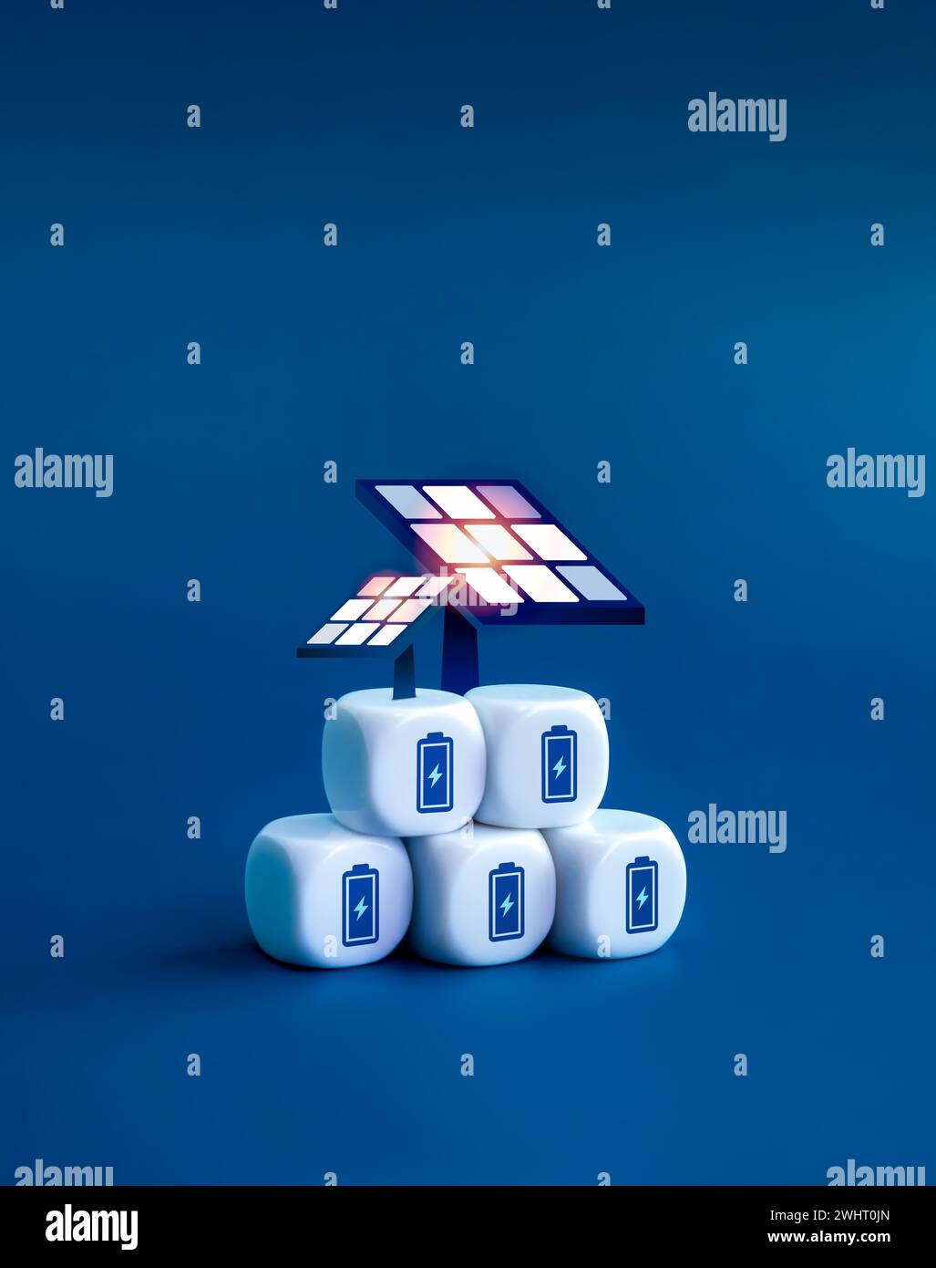 Sustainability at Home concept. 3d Solar panels being installed on ...