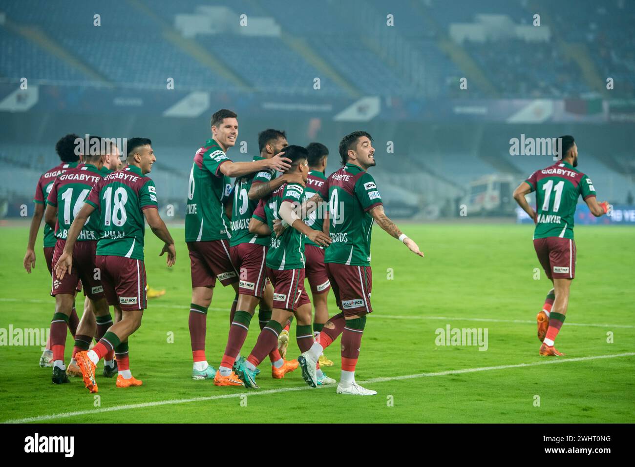 Kolkata, India. 10th Feb, 2024. Mohunbagan Super Giants of Kolkata ...