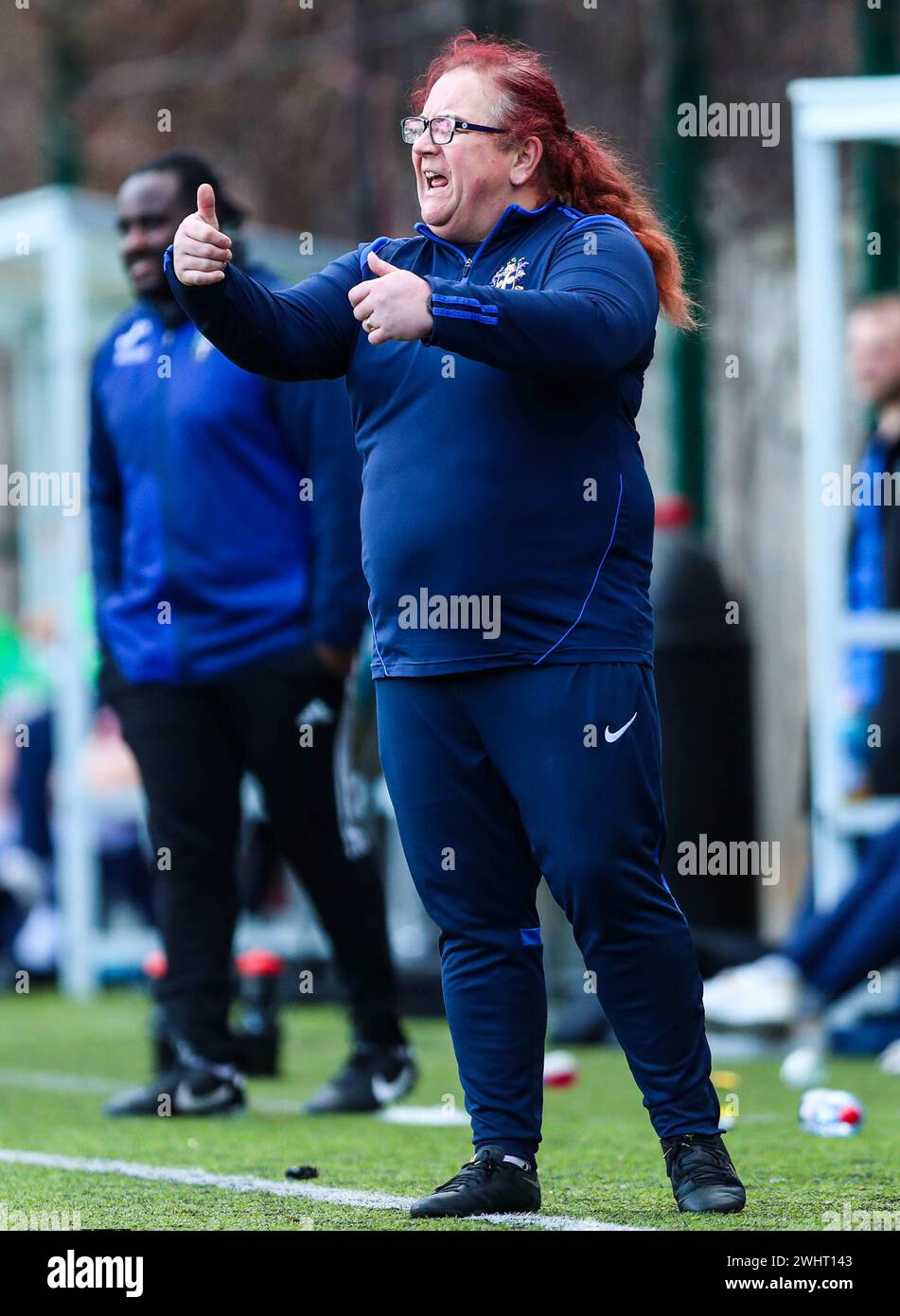 Sutton United Manager Lucy Clark during the LSE Regional Premier match ...
