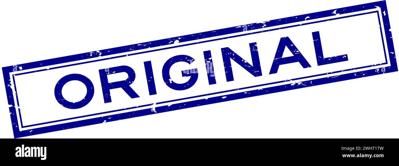 Grunge blue original word square rubber seal stamp on white background Stock Vector Image & Art ...