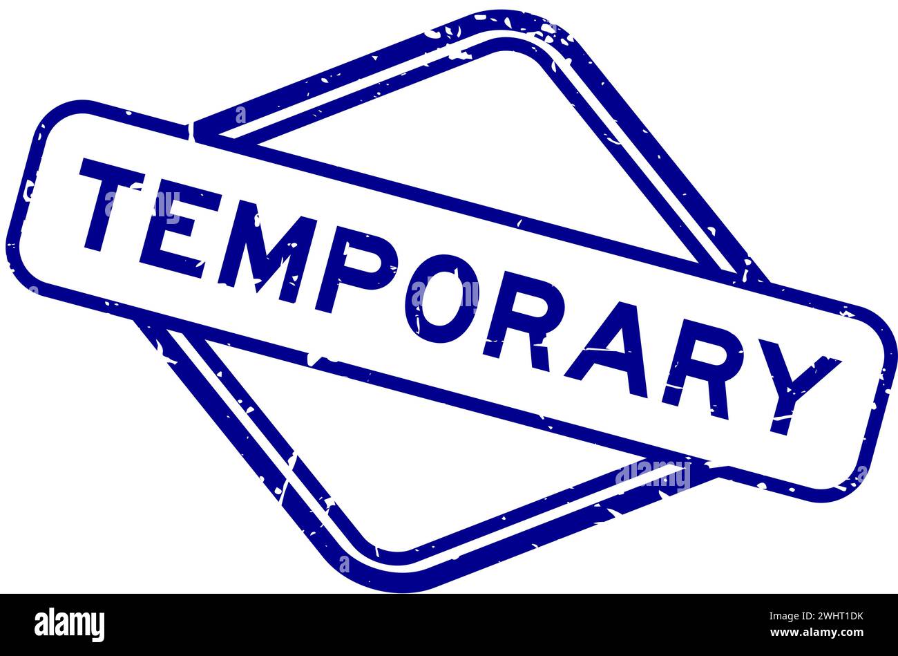 Grunge blue temporary word rubber seal stamp on white background Stock ...