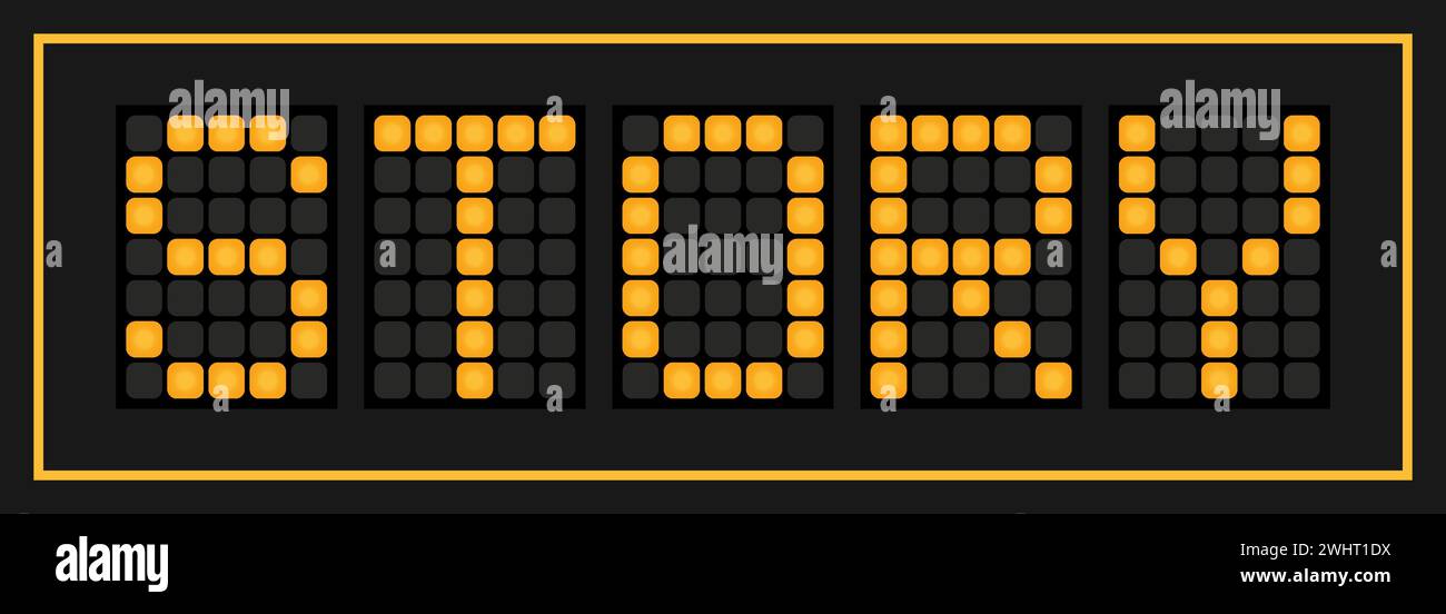 Orange color led banner in word story on black background Stock Vector ...