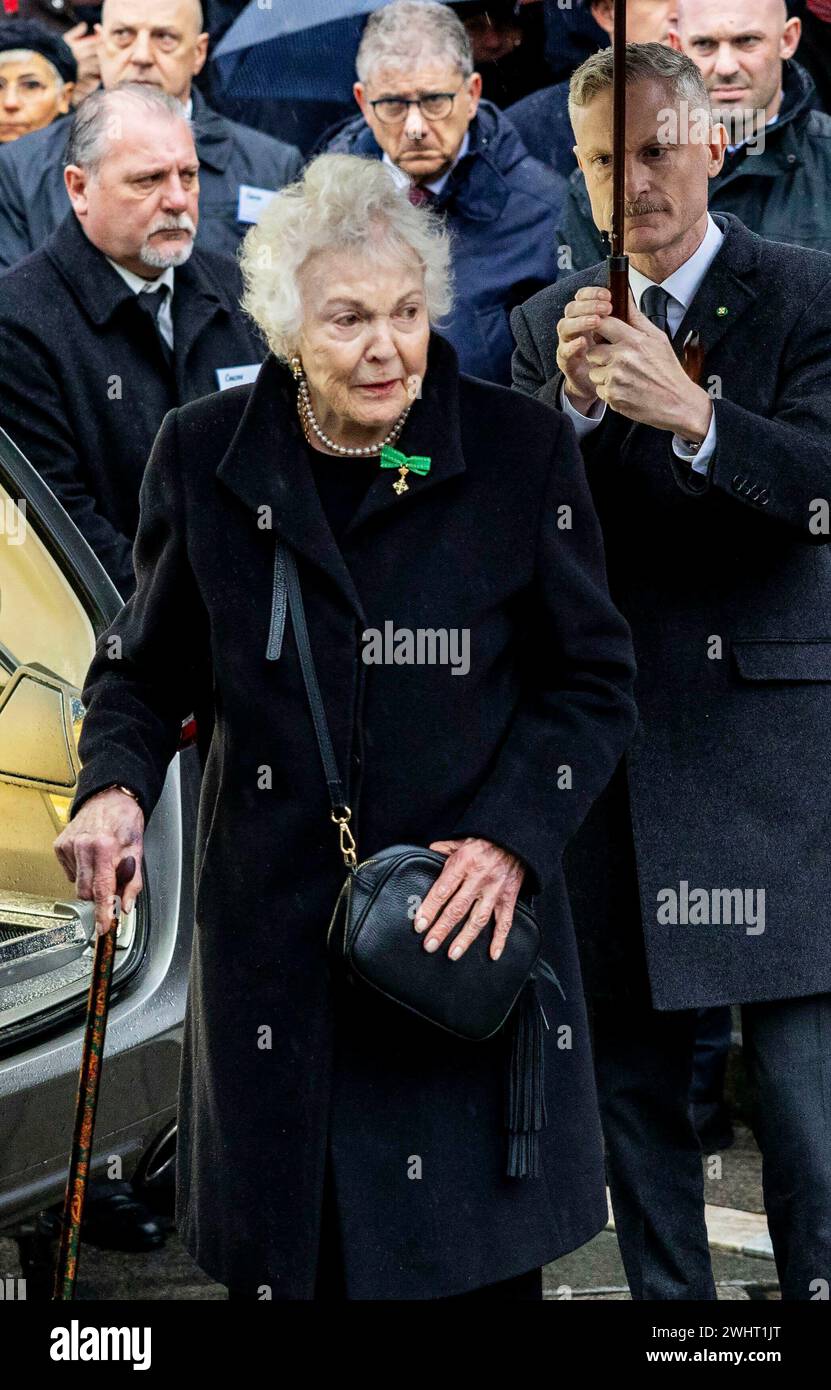 Turin, Italien. 10th Feb, 2024. HRH Princess Maria Pia of Savoi leaves ...