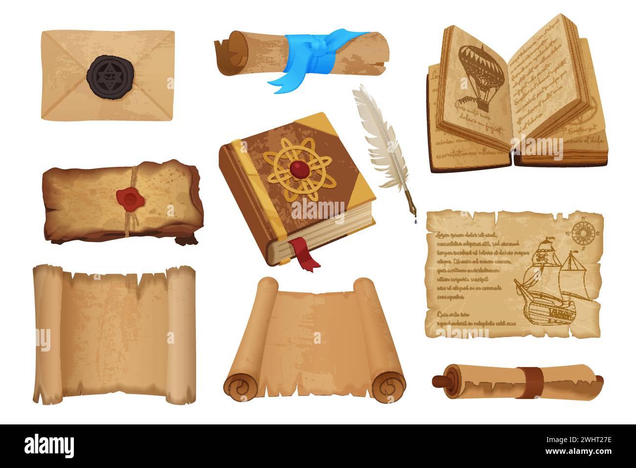 Medieval library illustration Stock Vector Images - Alamy