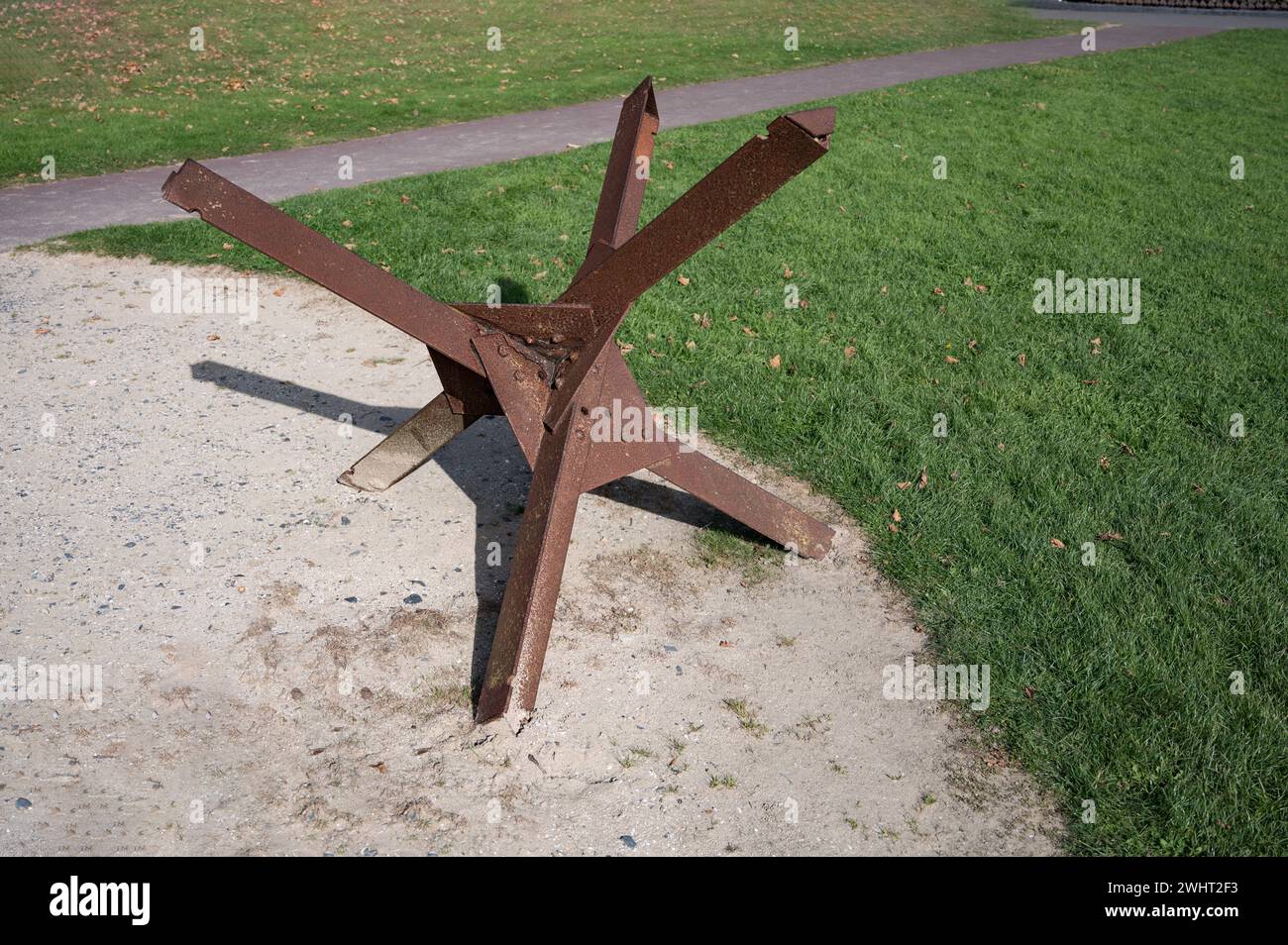 Anti-tank obstacles at Utah Beach which was one of the five areas of ...