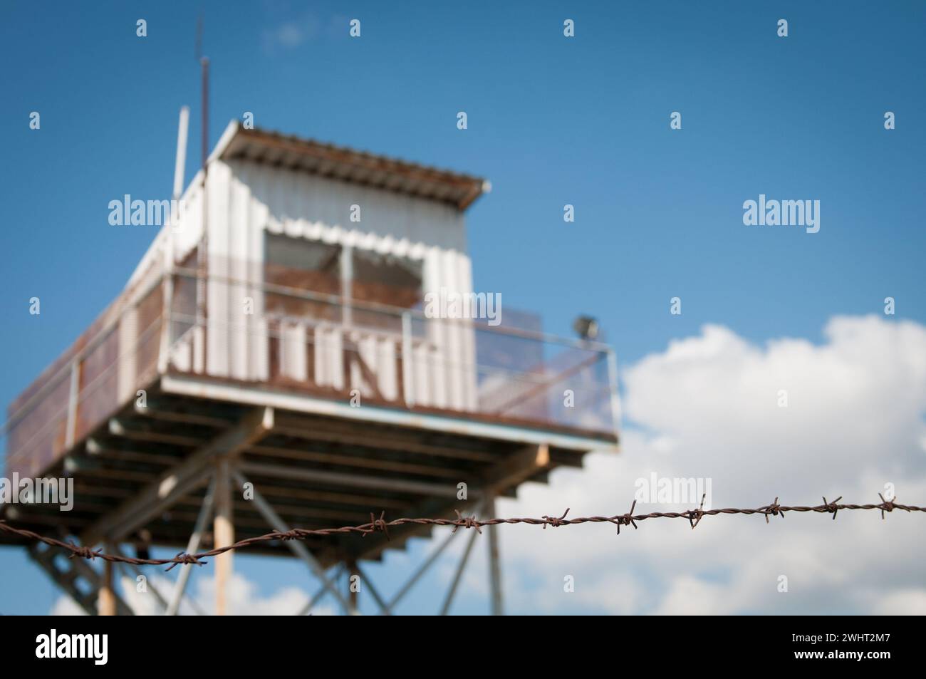 Military security watchtower guardhouse observation tower Stock Photo ...