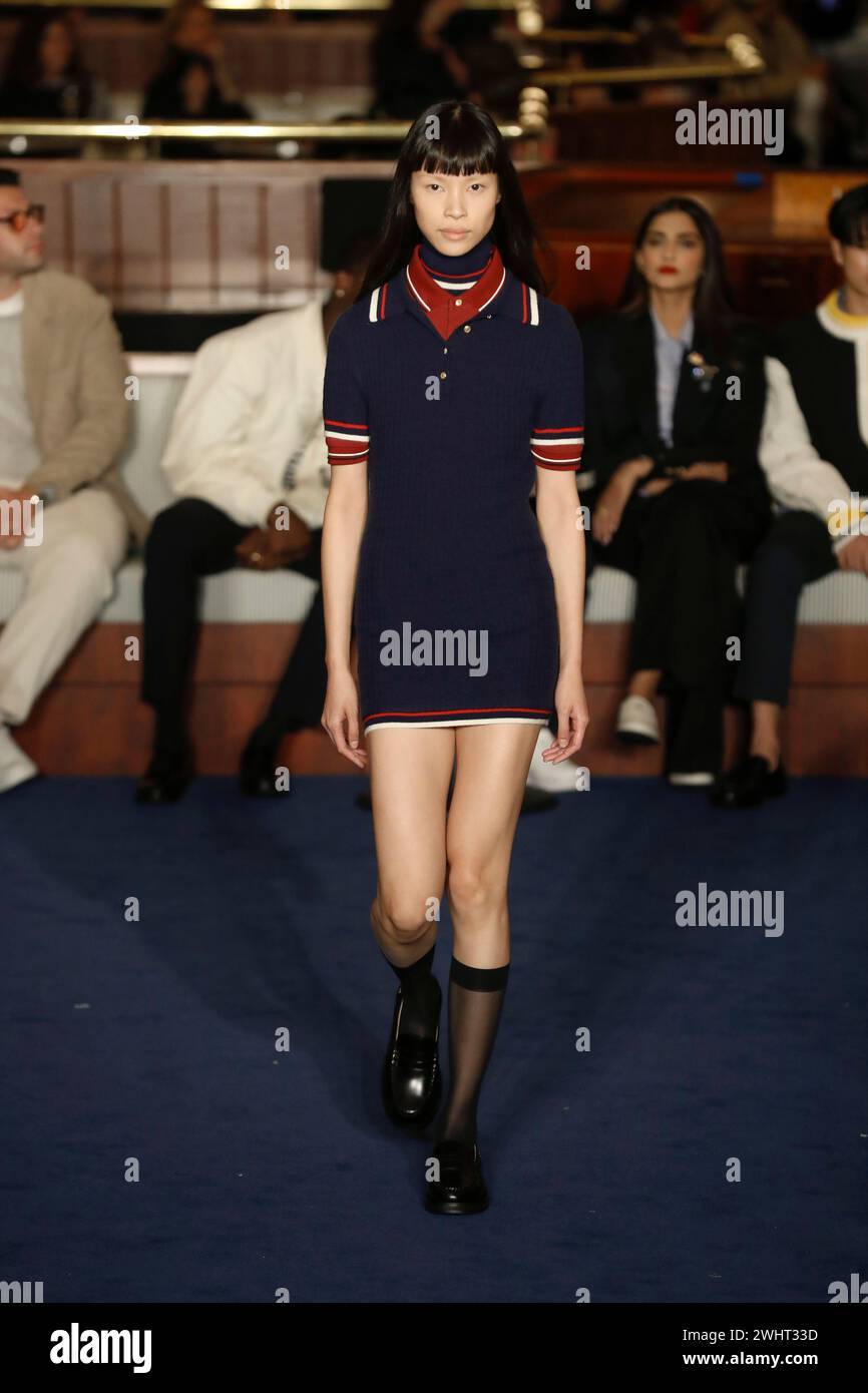 New York, USA. 09th Feb, 2024. Model Diane Chiu walks on the runway at ...