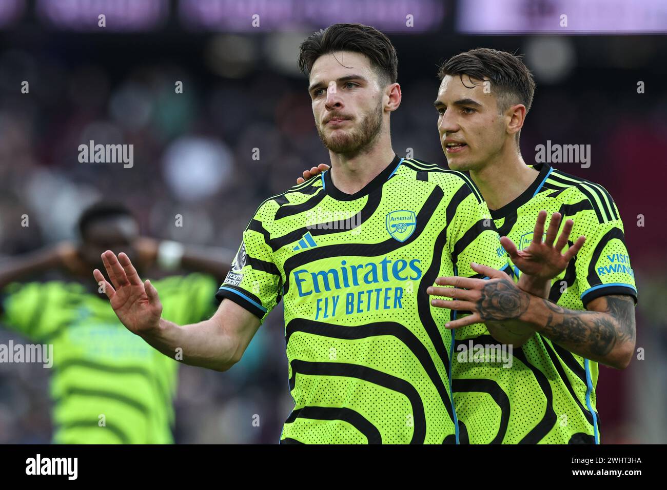 Declan Rice of Arsenal celebrates his goal to make it 0-6 during the ...