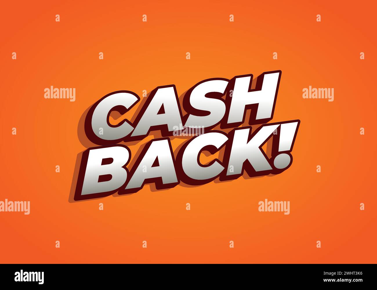 Cash back. Text effect design in eye catching colors and 3D look Stock ...