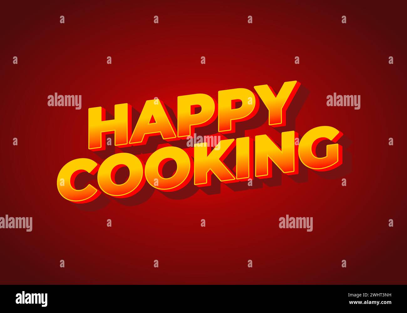 Happy cooking. Text effect design in 3D look. Eye catching color Stock ...
