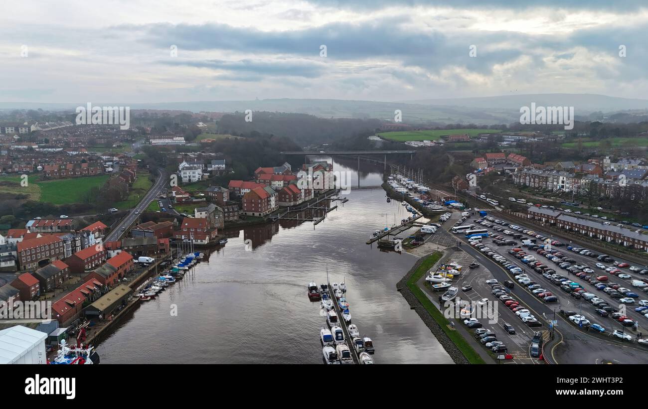 Whitby Harbor. Winter scene Stock Photo - Alamy