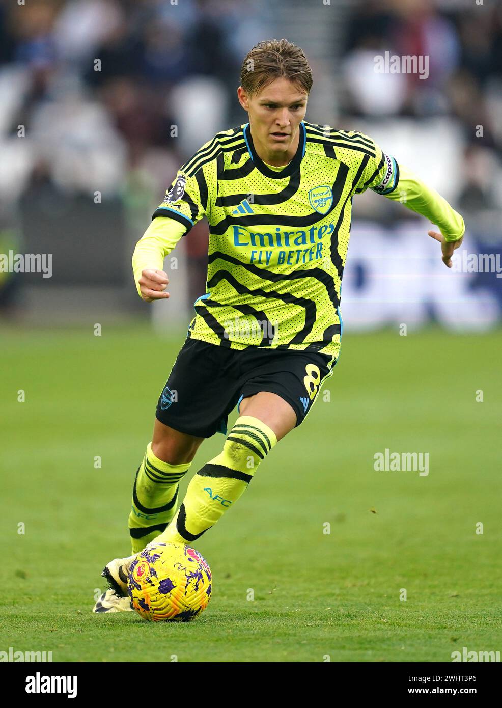 Arsenal's Martin Odegaard in action during the Premier League match at ...