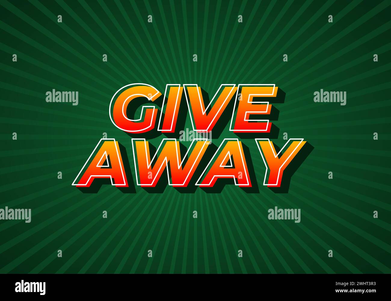 GIVE AWAY. Text effect design in 3D style with eye catching color Stock ...