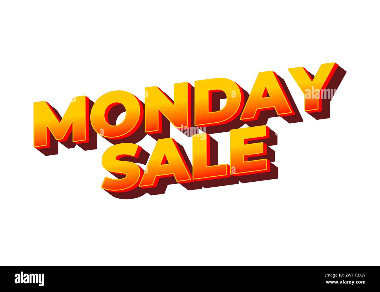 Monday sale. Text effect design in 3D style with eye catching colors ...