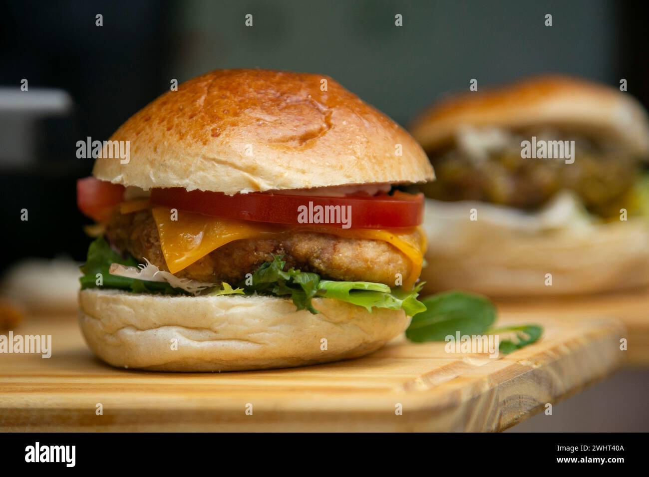American cheeseburger with premium beef Stock Photo - Alamy