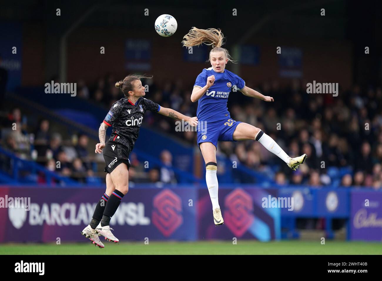 Crystal Palace's Ria Percival (left) and Chelsea’s Aggie Beever-Jones ...