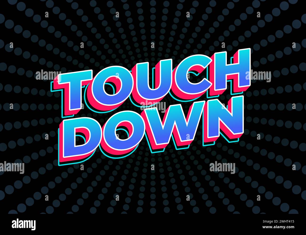 Touch down. Text effect design in eye catching color with 3d look ...
