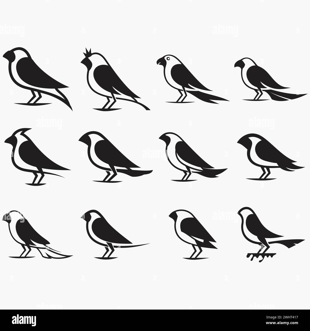 vector image illustration of a collection of bird logos Stock Vector ...