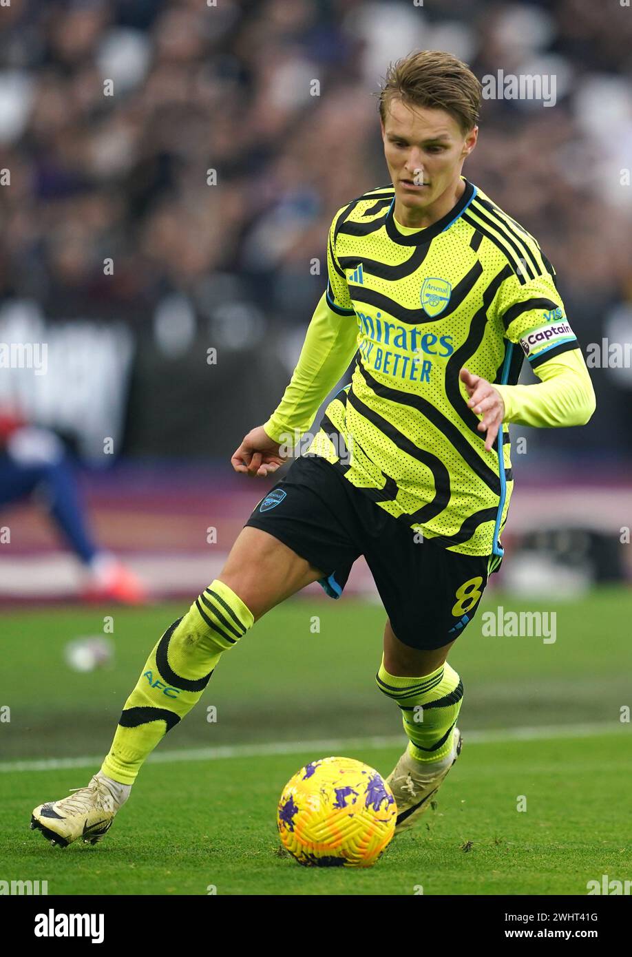 Arsenal's Martin Odegaard in action during the Premier League match at ...