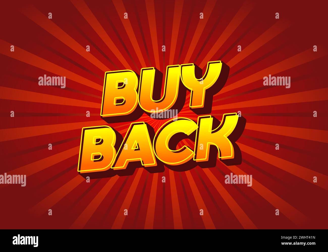 Buy back. Text effect design in 3D look with eye catching colors Stock ...