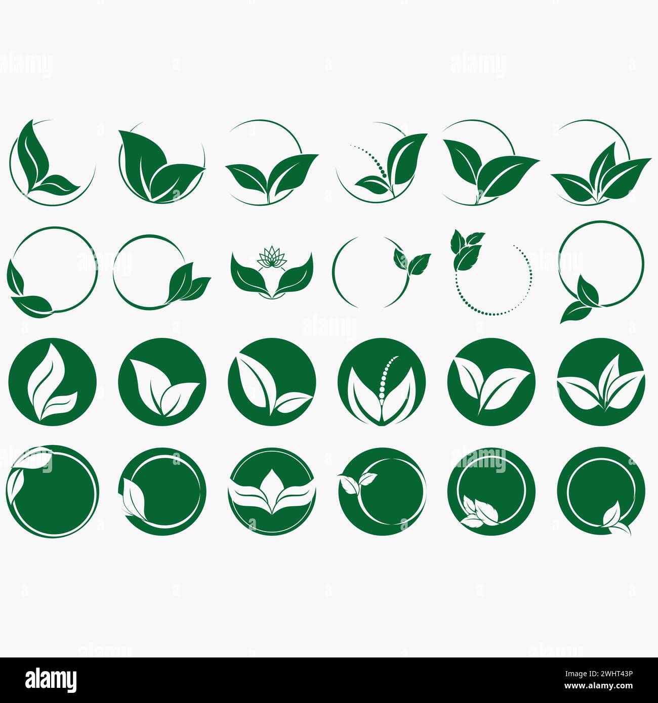 vector image illustration of a collection of leaf logos Stock Vector ...