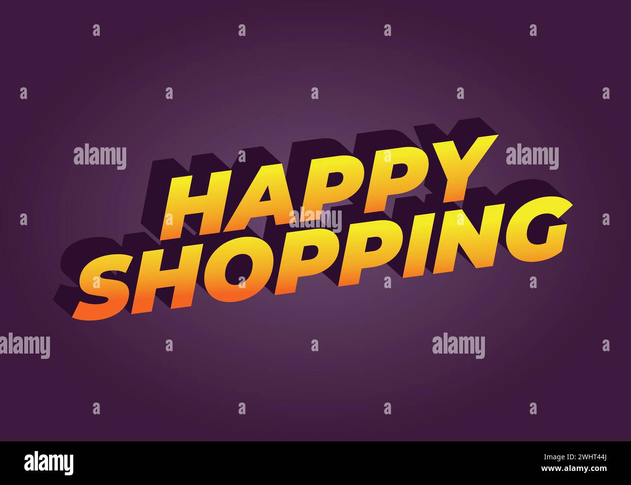 Happy shopping. Text effect design in 3D look with eye catching color ...
