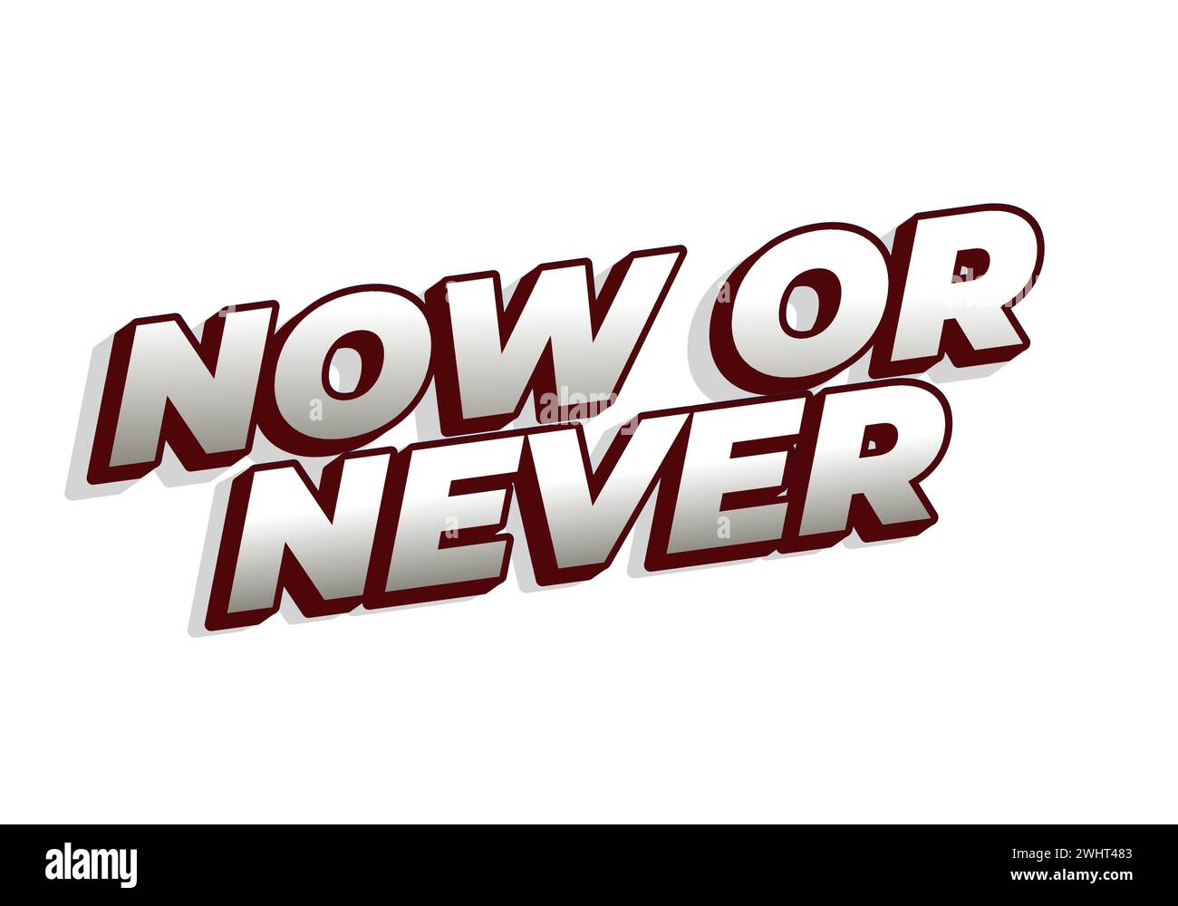 Now or never. Text effect design in 3D look with eye catching colors ...